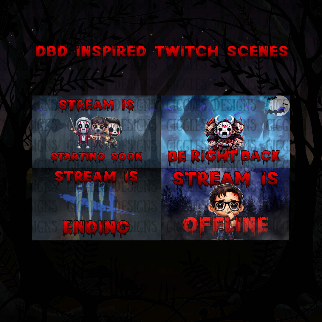 DBD Stream Overlays | Horror Twitch & YouTube Scenes Pack – Giggles Designs